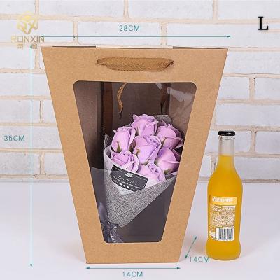 Cina il contenitore di regalo di Kraft di altezza di 35cm con la finestra ha personalizzato Logo Printed in vendita