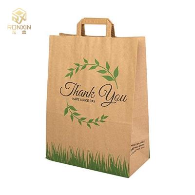 Cina La maniglia piana promozionale Kraft ha stampato il sacchetto della spesa di carta per asportabile in vendita