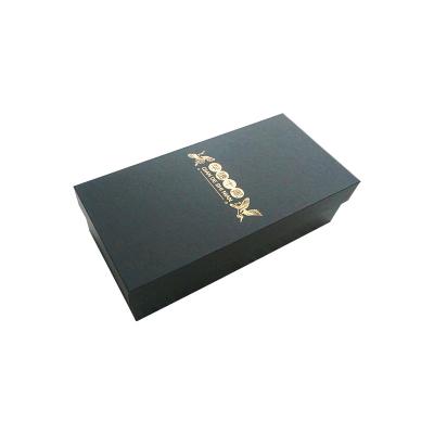 China Art Paper Paperboard Gift Boxes preto com folha Logo For Gift Packaging de carimbo quente à venda