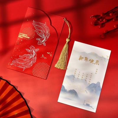 Cina Carte rosse di Art Paper Laser Cut Wedding con il logo di stampa del nastro in vendita
