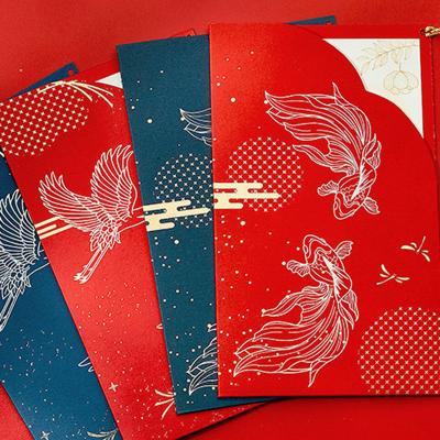Cina Carte rosse di Art Paper Laser Cut Wedding con il logo di stampa del nastro in vendita