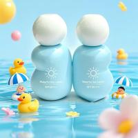 China Child Resistant Square Shape Sunscreen Bottle with Customized Color Packaging for sale