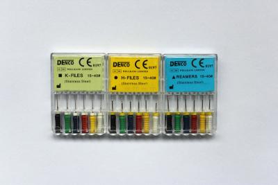 China Dental Endo Files/Dental Stainless steel Root Canal K,H, R files ( Hand Use ) Dental Endo Files for sale