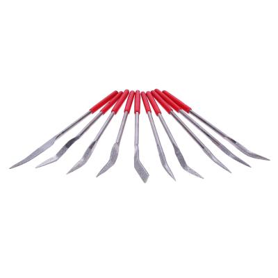 China red-coated handle diamond shaped needle file 10pcs set for sale
