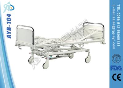 China Hospital Hydraulic Intensive Care Bed , Adjustable Medical Manual Bed for sale