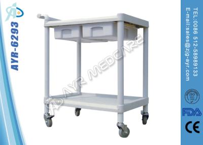 China Double Drawer Multi Funtion Hospital Medical Utility Trolley With Two Shelves for sale