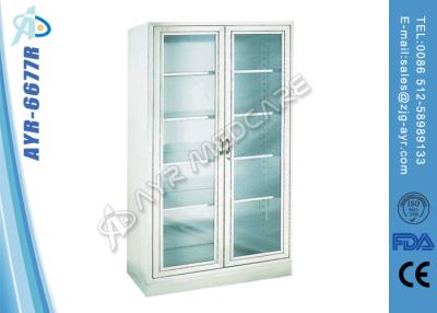 China Two Door Hospital Bed Accessories Stainless Steel Instrument & Medicine Cabinet for sale