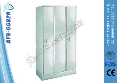 China Medical Bed Accessories Hospital Workers Clothes Cabinet With Three Doors for sale