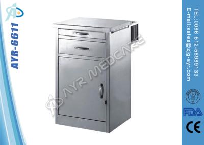 China Hospital Bed Accessories Stainless Steel Bedside Cabinet With Slide Out Table for sale