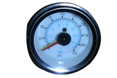 China 2 Inch Dual Needle Pressure Gauge Air Accessories 220 PSI White Face Light for sale