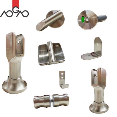 China Polish Satin Bathroom Partition Hardware Bathroom Stall Door Hinges for sale