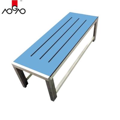 China Laminate HPL Bench Underwater Pool Waterproof Maple Swimming Pool Bench for sale