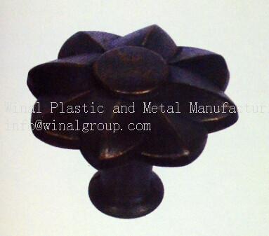 China Flower shape wardrobe knob,diameter25*H32,zinc alloy,iron,size & finish can OEM as drawing for sale