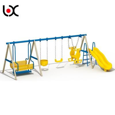 China Children Plastic Playground Swing Sets With Slides Null Design for sale