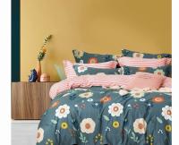 China 100% Cotton Reversible Duvet Cover Set 3pc King Size 200 Thread Count Oeko-Tex for sale