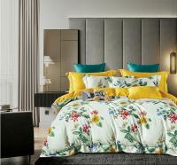 China 300 TC Cotton Bed Sheet Set with Duvet Cover Fitted Sheet Pillowcase Queen King Size for sale