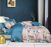 China 300 TC Cotton Bed Sheet Set with Duvet Cover Fitted Sheet Pillowcase Queen King Size for sale