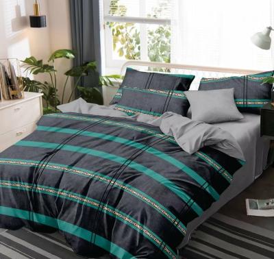 Cina Microfiber che il colore scuro ha stampato la copertura geometrica del piumino ha messo 4 pezzi del poliestere 100% in vendita