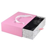 China Orange Wig Packaging Folding Gift Box With Satin Insert Wig Gift Boxes Set for sale