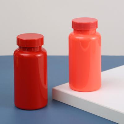 China Vitamin Capsule Pill Plastic Bottle Packaging 150Ml Red Pink Empty Supplement for sale