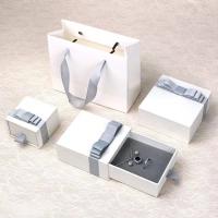 China Paper Packaging Boxes White Empty Jewelry Gift Boxes With Bow for sale