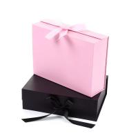 China Customized Innovative Biodegradable Packaging Pink Collapsible Gift Boxes With Silk for sale