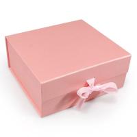China Customized Innovative Biodegradable Packaging Pink Collapsible Gift Boxes With Silk for sale