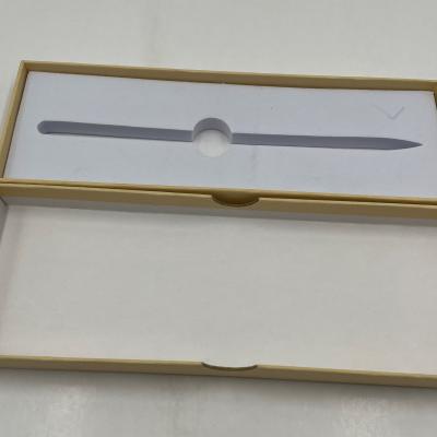 China Paper Pen Gift Box Custom Logo Long Narrow Kraft Paperboard With White EVA Insert for sale