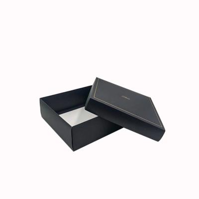 China Luxury Logo Printed Matt Black Gift Boxes Custom Kraft Cardboard Lid And Base Box For Tie for sale