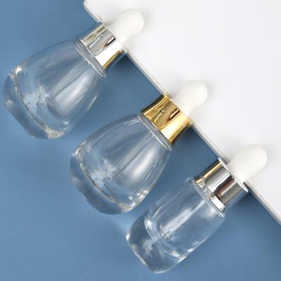 China Vidro de garrafas vazio antigo do conta-gotas de 1oz 2oz com os tampões de prata ou dourados à venda