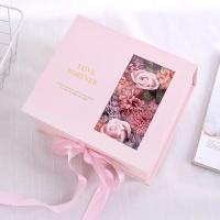 China Black Magnetic Biodegradable Packaging Wedding Gift Flower Box Packaging for sale