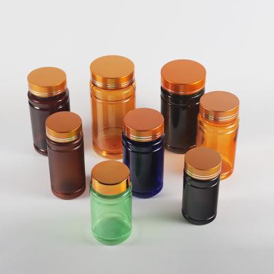 China Pharmaceutical Packaging Tablet Medicine Bottle with Tamper-Proof Cap Label BPA Free Empty PetBrown Plastic Pill Bottle Seal for sale