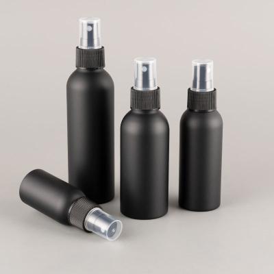China Customized Colors Aluminum Body PP Sprayer 30ml 50ml 100ml 120ml 150ml Black Matte Perfume Bottle with White Mist Spray Cap for sale