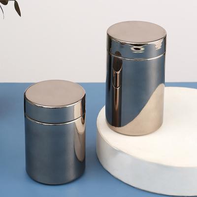 China 250ml Plastic Custom Logo Design Chrome Gun Gray Color Supplement PE Container With Lid for INFUSION Needs from Supplie for sale