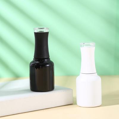 China 8ML 10ML 15ML Glass Bottle With Plating Window Cap for Gel Nail Polish Base Material Glass Customized Colors Vials for sale