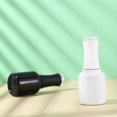 China 8ML 10ML 15ML Glass Bottle With Plating Window Cap for Gel Nail Polish Base Material Glass Customized Colors Vials for sale