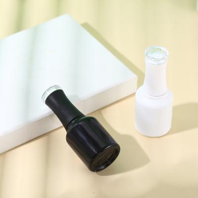 China 8ML 10ML 15ML Glass Bottle With Plating Window Cap for Gel Nail Polish Base Material Glass Customized Colors Vials for sale