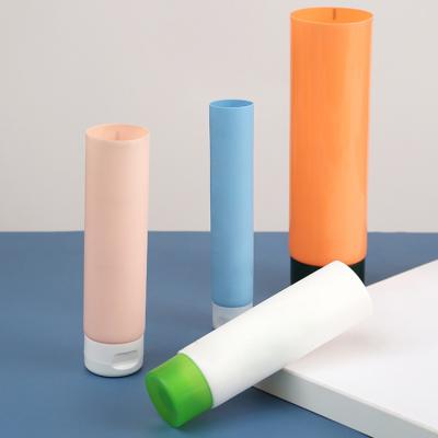 China Customized 30ml 50ml 100ml 150ml White Blue Plastic PE Cosmetic Squeeze Printing Tube with Screw Top Lid OEM/ODM Acceptable for sale