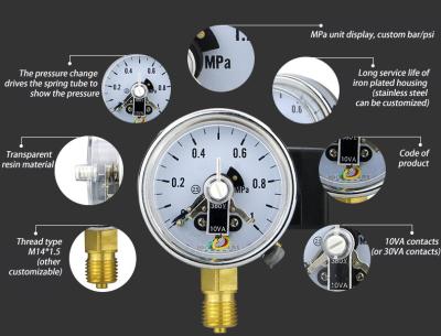 Cina 62.5mm Nominal Diameter 30va Pressure Gauge for Air Compressor and Hydraulic Vacuum in vendita