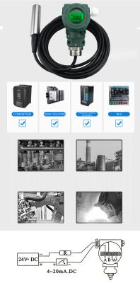 China 0-10V Output 304SS Liquid Level Transmitter Sensor with ±0.5%FS Precision and 2m Range for sale