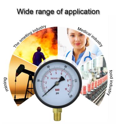 中国 100mm 10bar Dry Vacuum Compound Manometer Pressure Gauge for Industrial Applications 販売のため