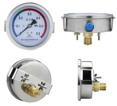 China 100mm Back Connection Clamp Type Pressure Vacuum Gauge with ZG1/2 Precision Manometer zu verkaufen