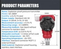 China 4-20mA Explosion-proof Digital LCD Pressure Transmitter Customizable Thread Connection for sale