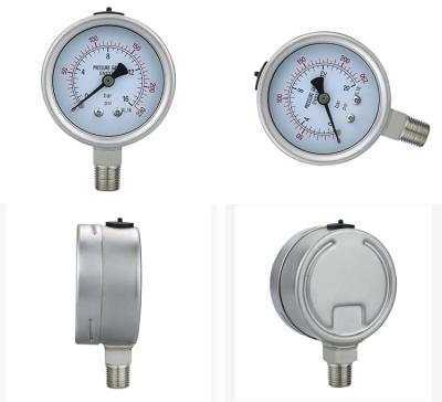 China Customizable M12 Stainless Steel Pressure Gauge Threaded Gauge with 0-16 Bar Display for sale