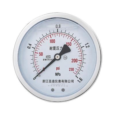 Cina 100 mm Gas Pressure Gauge Meter 0-100 Mpa Glicerina Silicone Oil riempito strumento di misura in vendita