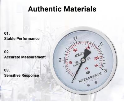 Cina 100 mm Gas Pressure Gauge Meter 0-100 Mpa Glicerina Silicone Oil riempito strumento di misura in vendita