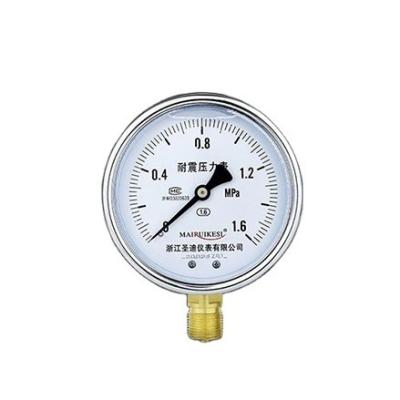 China YN100 100mm Dial Liquid Air Pressure Gauge 100MPa Glycerol Filled Pressure Indicator for sale