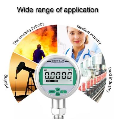 Cina 304ss Display digitale intelligente, manometro di pressione e vuoto da 80 mm per il sistema di monitoraggio del gas in vendita