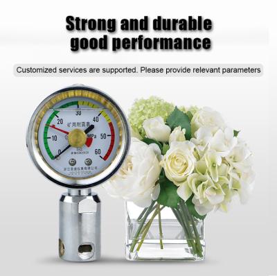 China BZY60 60mm Small Memory Double Needle Mine Pressure Gauge Pressure Meter Case Stainless Iron Oil Pressure Gauge for sale