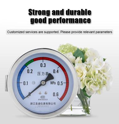 China OEM Supported 6bar 100mm Back Connection Manometer for Water/Oil/Gas Pressure Gauges Te koop